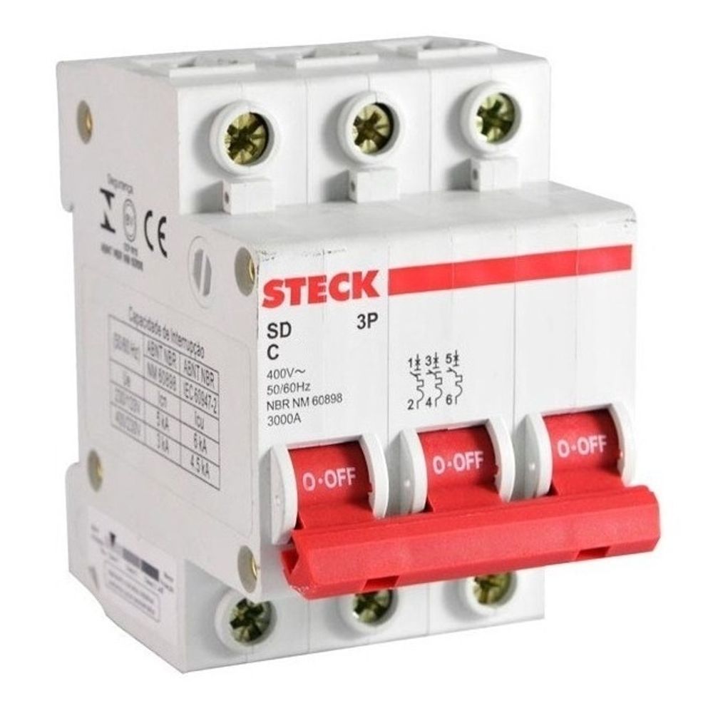 DISJUNTOR TRIPOLAR C 32A SDD63C32 STECK - takei