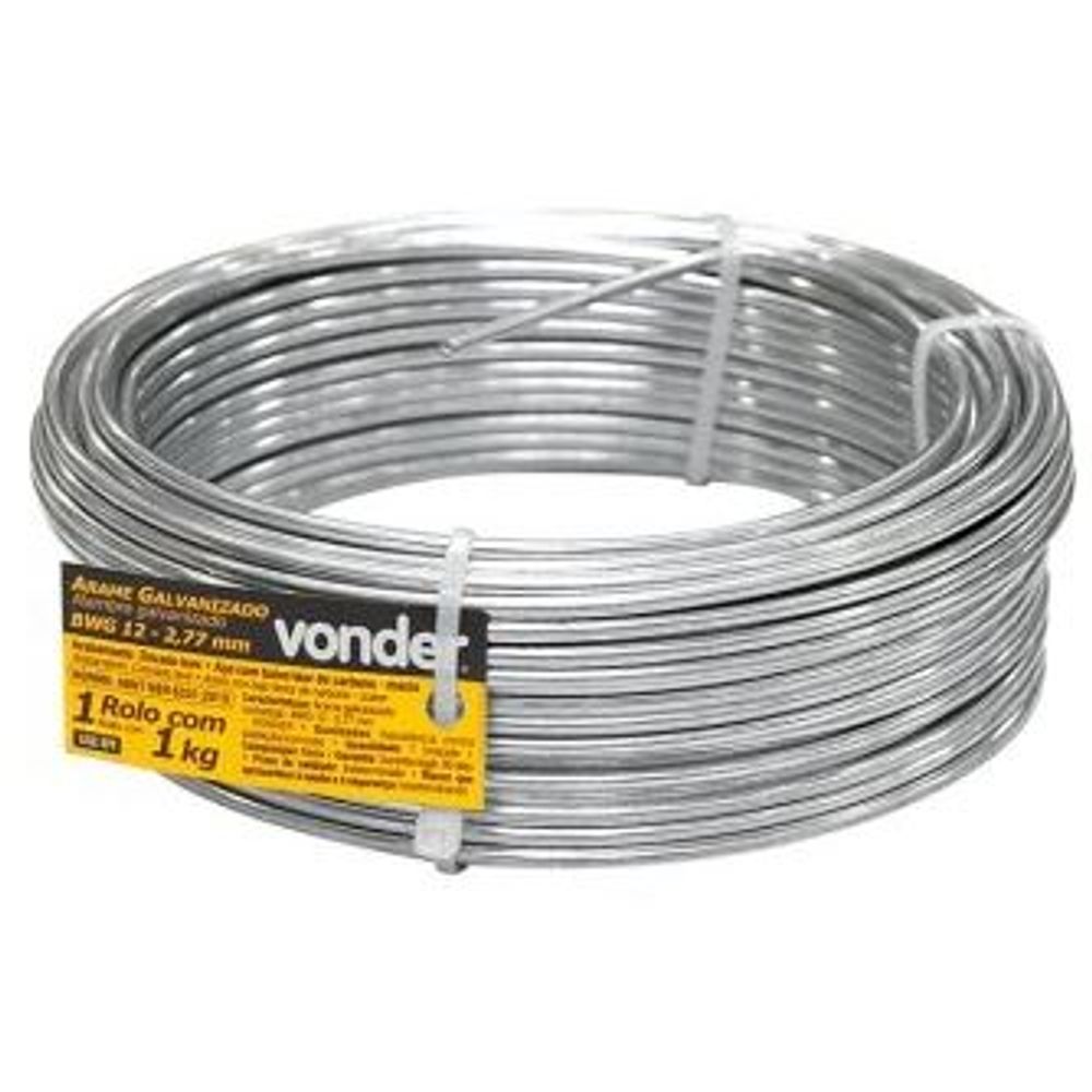 ARAME GALVANIZADO COMERCIAL BWG 12 VONDER - takei